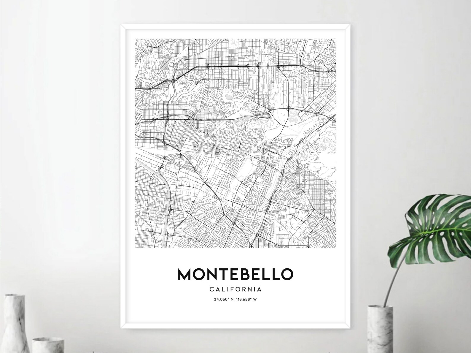 Montebello Map Print, Montebello Map Poster Wall Art, Ca City Map ...