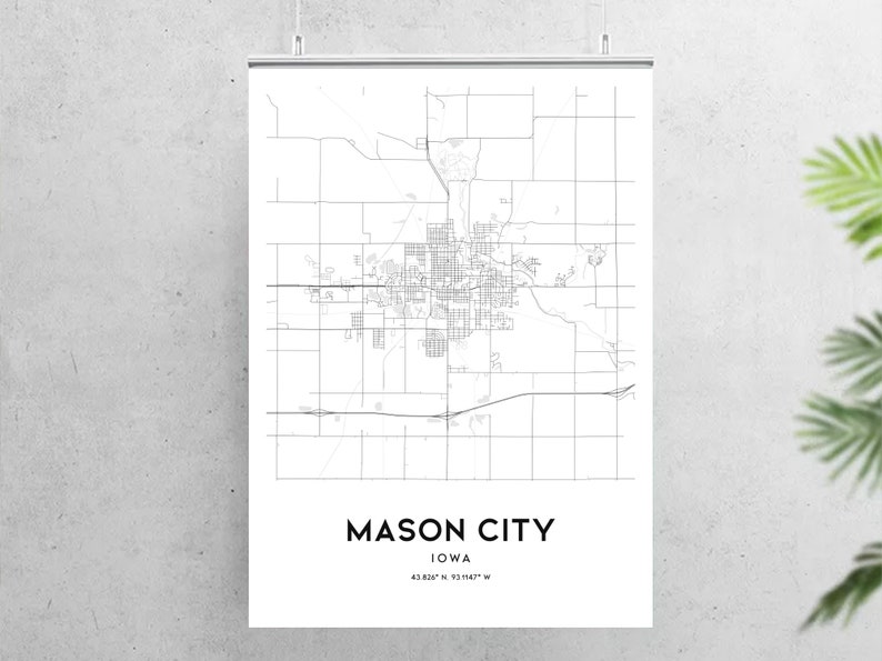 Mason City Map Print Mason City Map Poster Wall Art Ia City | Etsy
