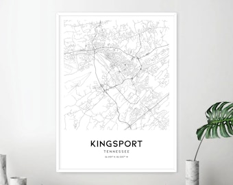 Kingsport City Map - Etsy