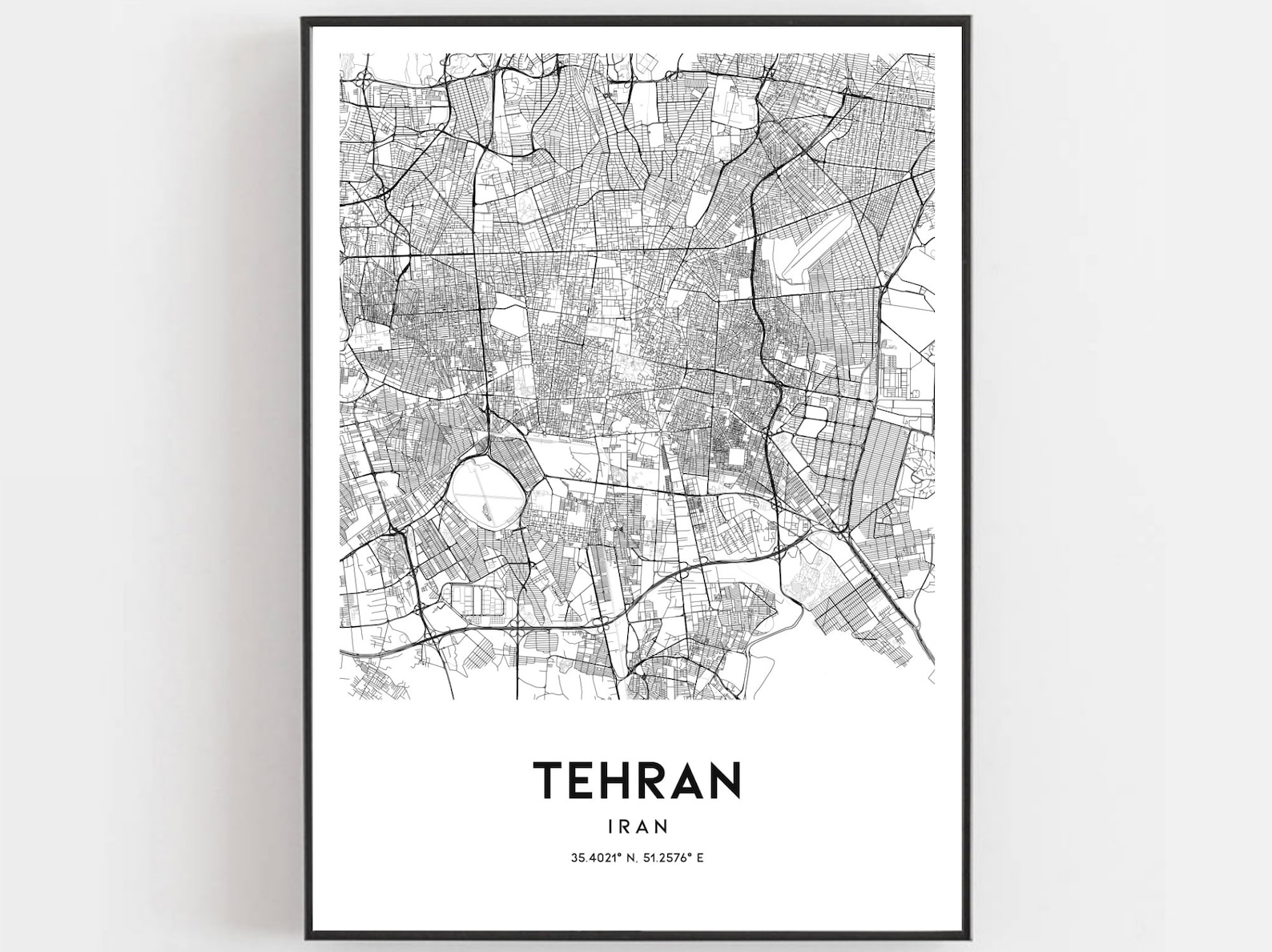 Tehran Map Print Tehran Map Poster Wall Art Tehran City Map | Etsy