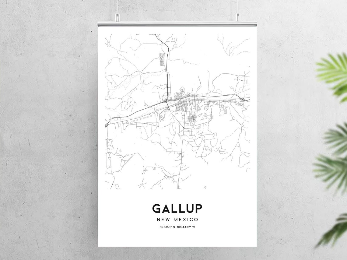 Gallup Map Print Gallup Map Poster Wall Art Nm City Map | Etsy