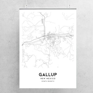 Gallup Map Print Gallup Map Poster Wall Art Nm City Map | Etsy