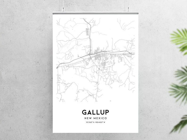 Gallup Map Print Gallup Map Poster Wall Art Nm City Map | Etsy