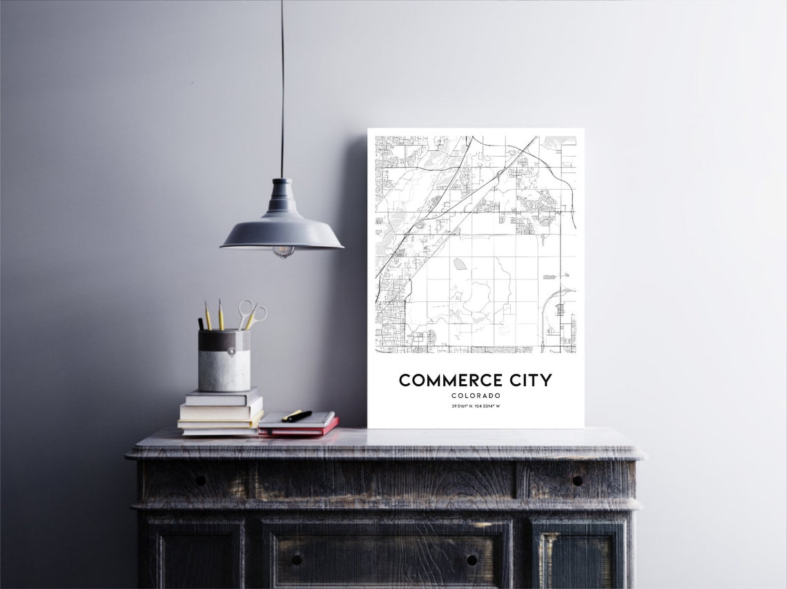 Commerce City Map Print Commerce City Map Poster Wall Art Co - Etsy