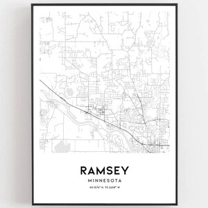 Ramsey Map Print Ramsey Map Poster Wall Art Mn City Map | Etsy