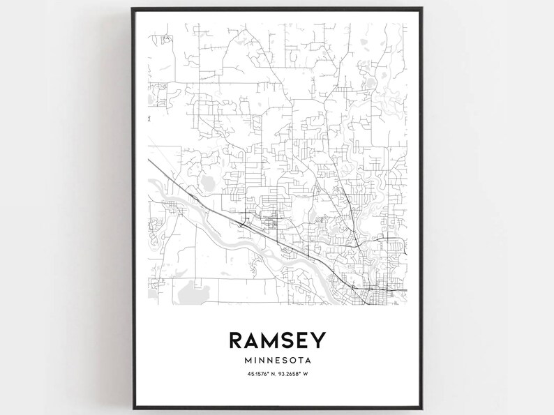 Ramsey Map Print Ramsey Map Poster Wall Art Mn City Map | Etsy