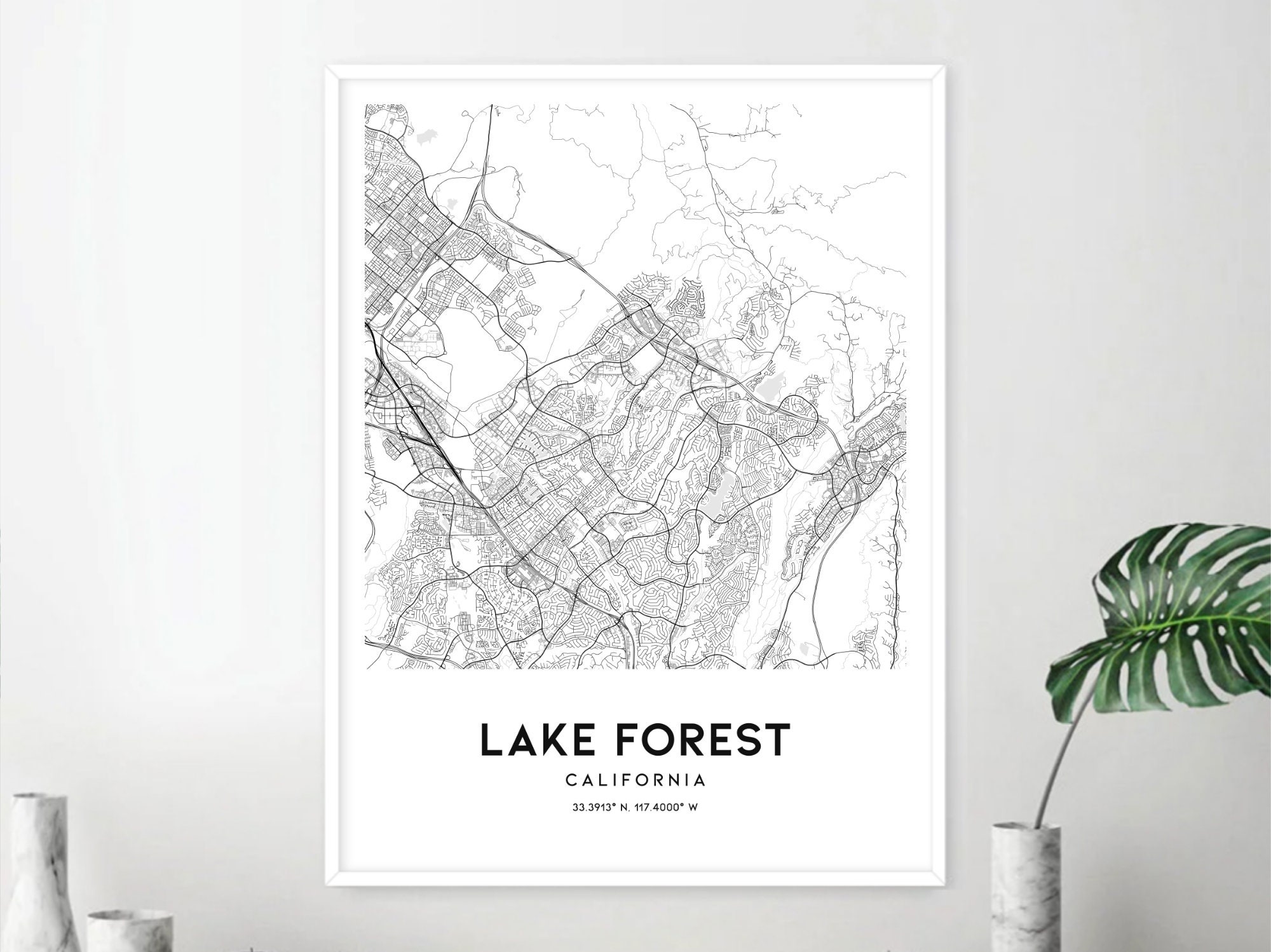 Lake Forest Map Print, Lake Forest Map Poster Wall Art, Ca City Map ...