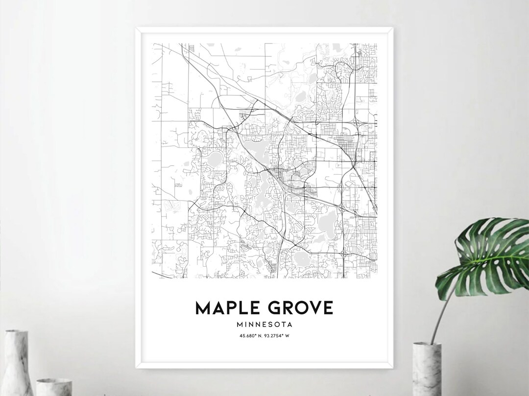 Maple Grove Map Print Maple Grove Map Poster Wall Art Mn - Etsy