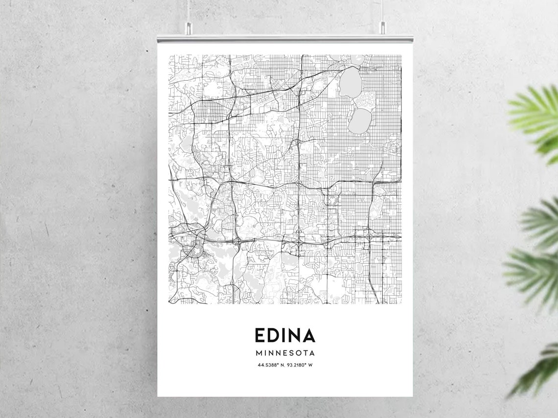 Edina Map Print Edina Map Poster Wall Art Mn City Map | Etsy