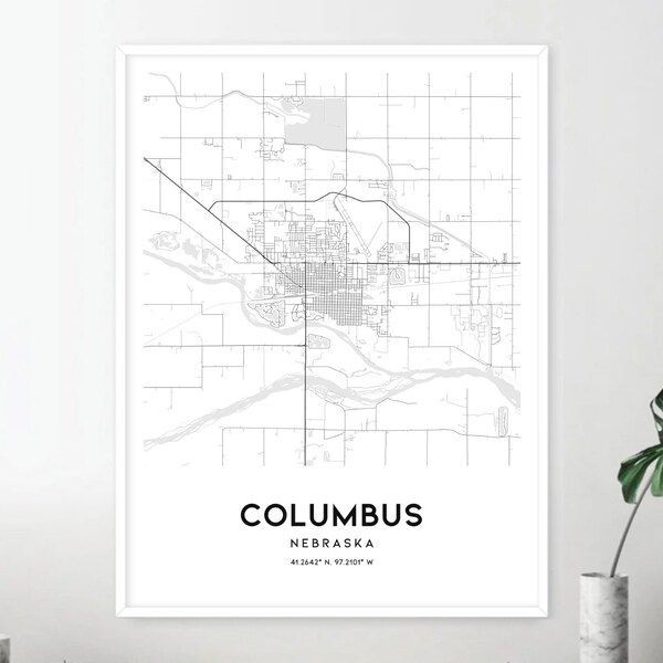 Columbus Map - Etsy