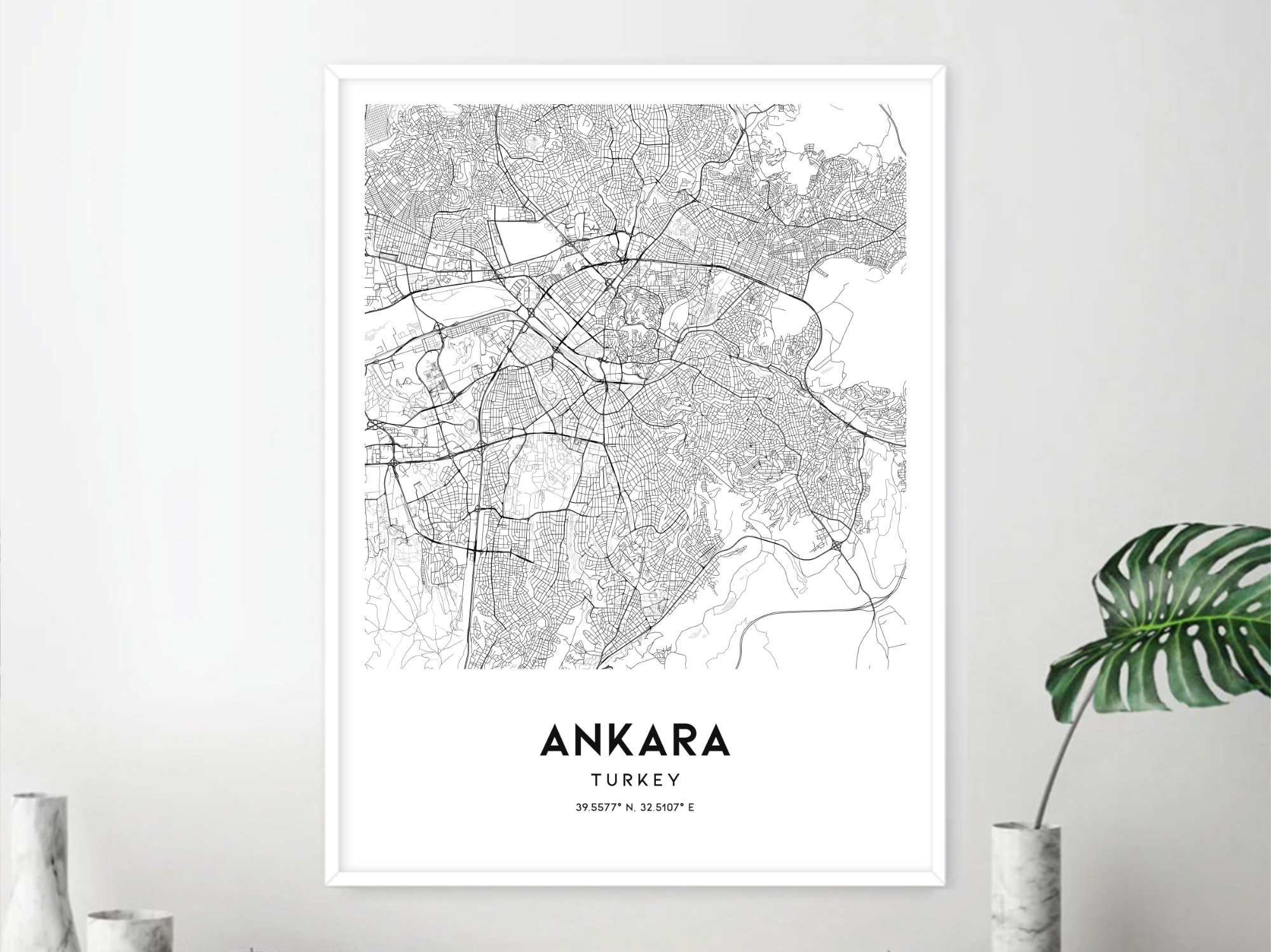 Ankara Map Print, Ankara Map Poster Wall Art, Ankara City Map, Ankara ...