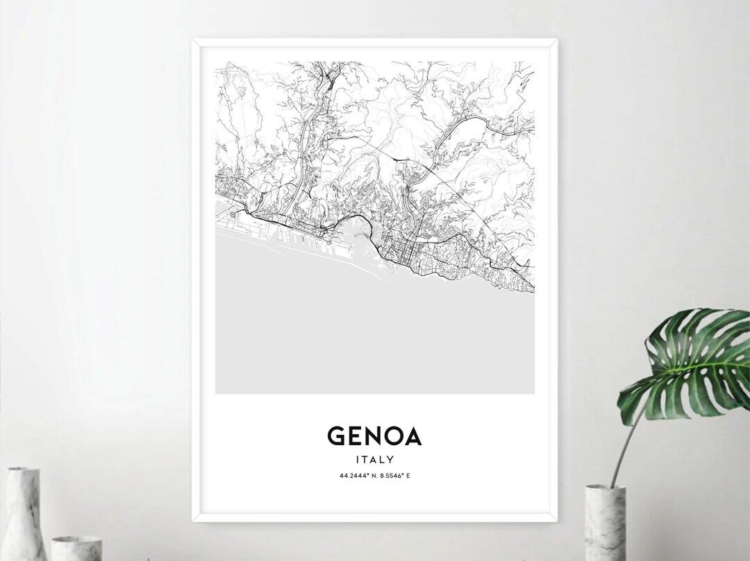 Genoa Map Print, Genoa Map Poster Wall Art, Genoa City Map, Genoa Print ...