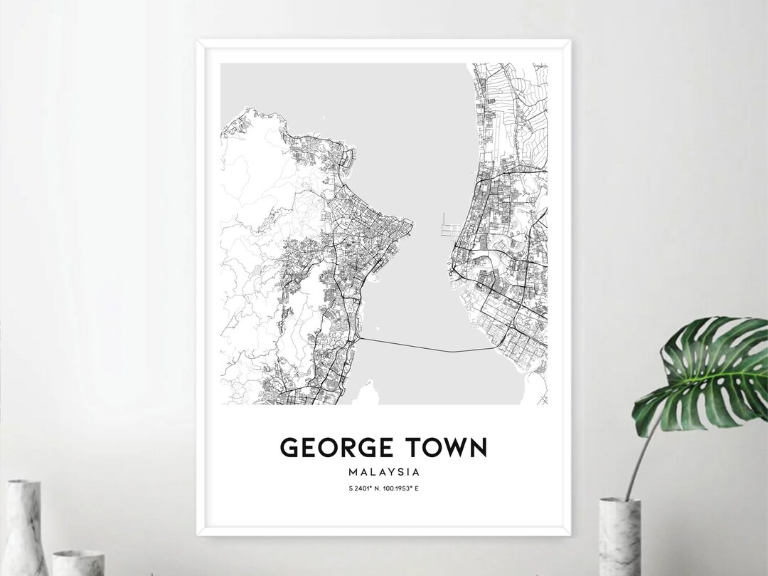 George Town Map Print, George Town Map Poster Wall Art, George Town ...