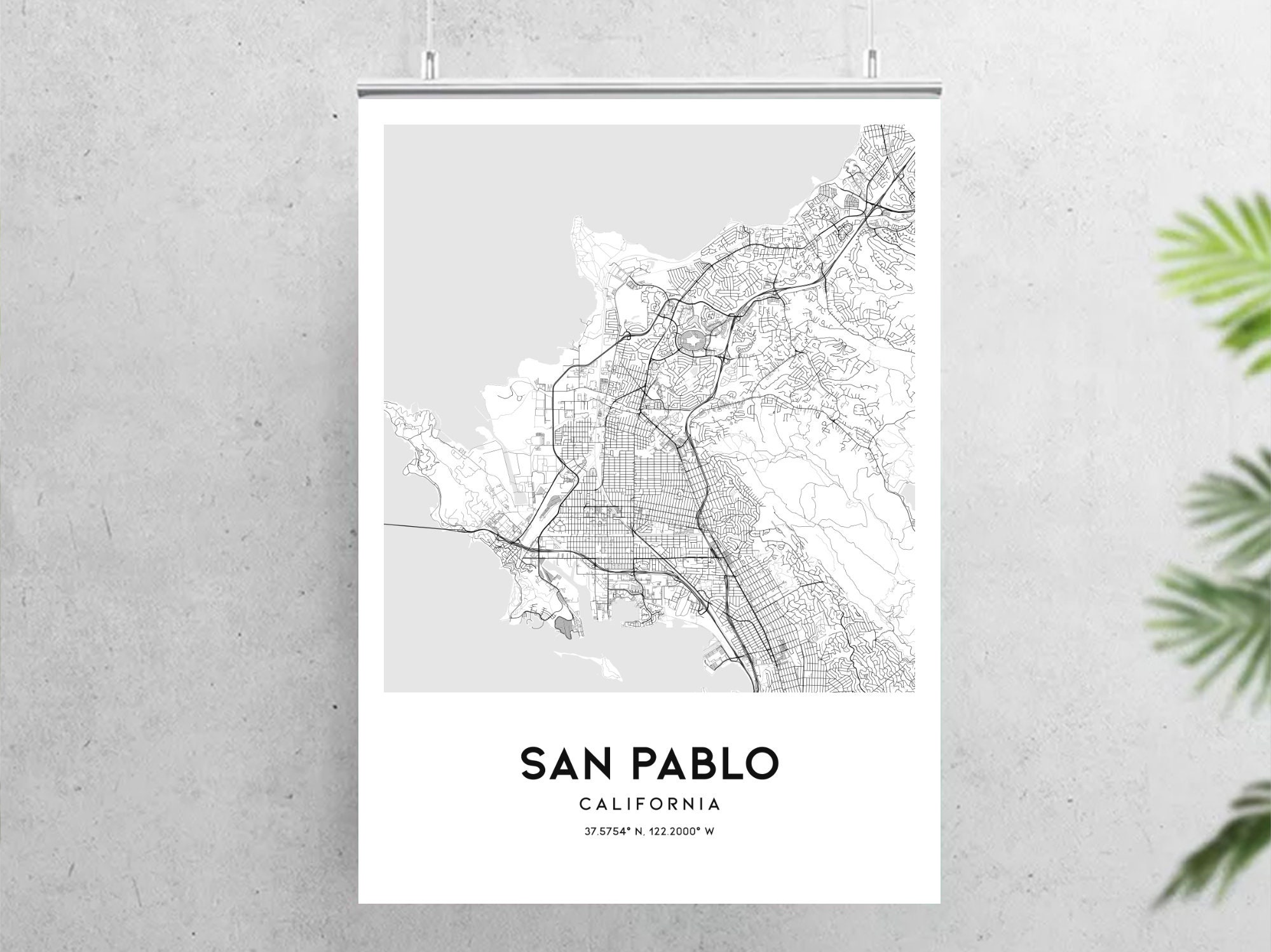 San Pablo Map Print San Pablo Map Poster Wall Art Ca City | Etsy