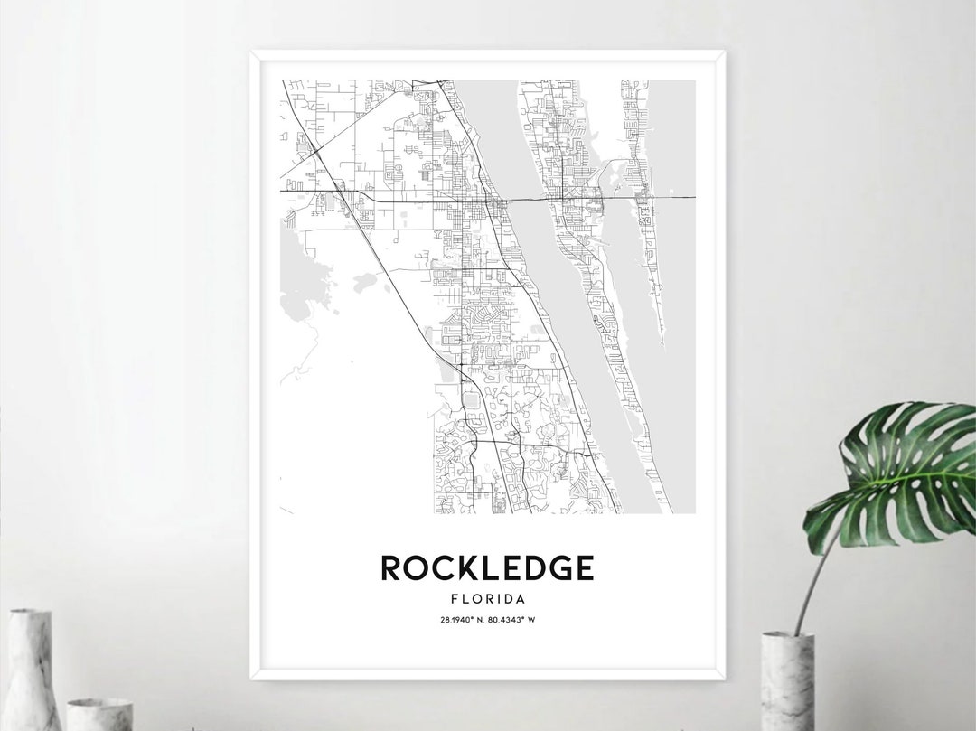 Rockledge Map Print, Rockledge Map Poster Wall Art, Fl City Map ...