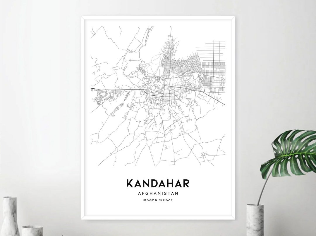 Kandahar Map Print, Kandahar Map Poster Wall Art, Kandahar City Map ...