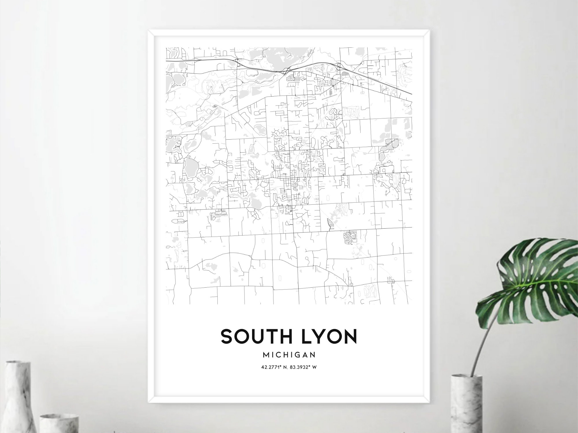 South Lyon Map Print South Lyon Map Poster Wall Art Mi City - Etsy