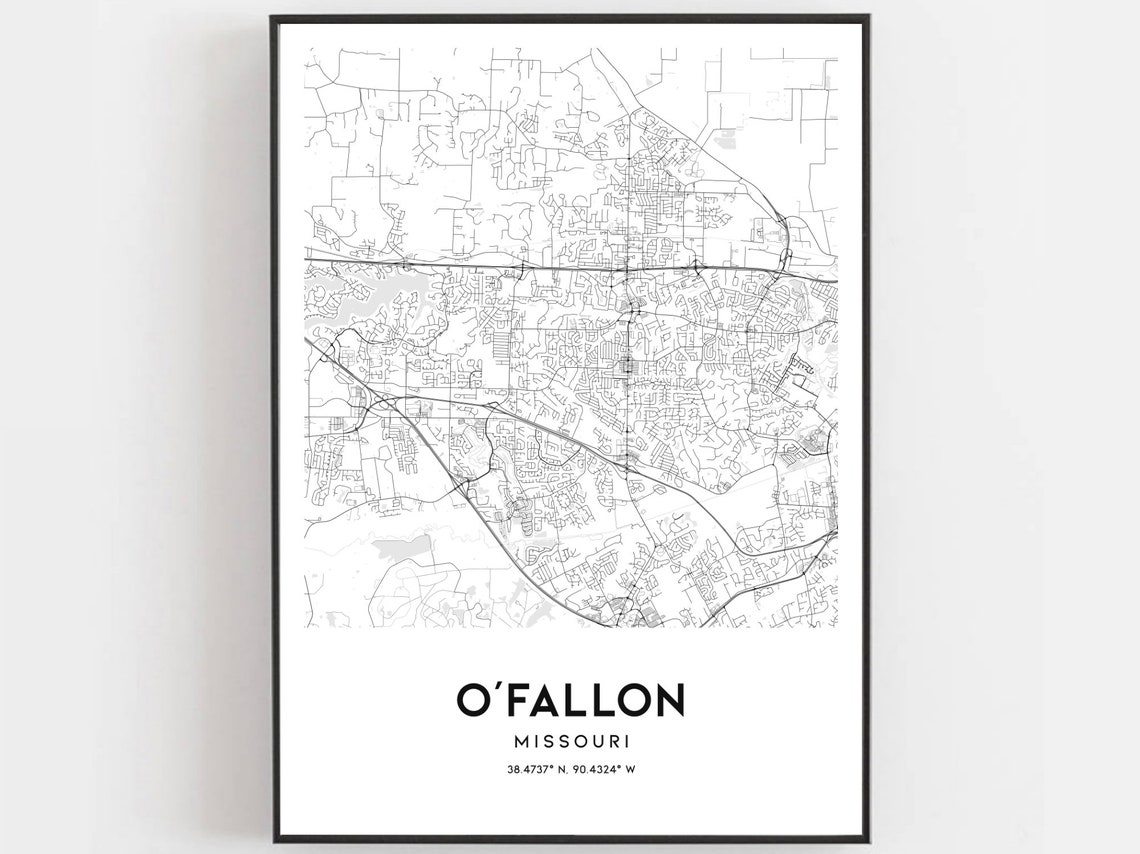 Ofallon Map Print Ofallon Map Poster Wall Art Mo City Map | Etsy