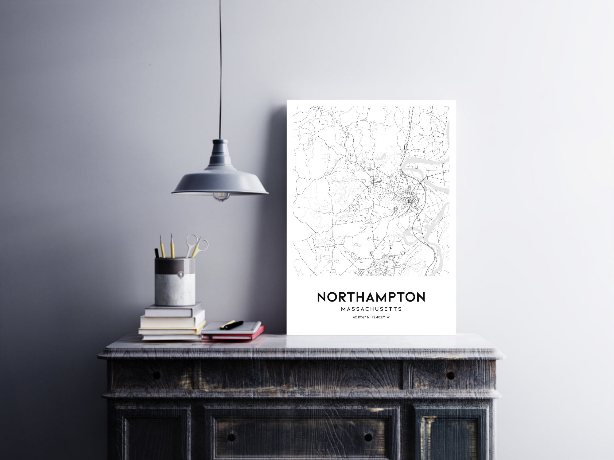 Northampton Map Print, Northampton Map Poster Wall Art, Ma City Map ...
