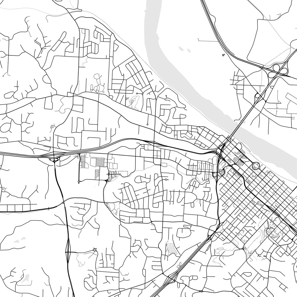 Jefferson City Map Print, Jefferson City Map Poster Wall Art, Mo City ...