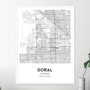 Doral Map Print, Doral Map Poster Wall Art, Fl City Map, Florida Print ...