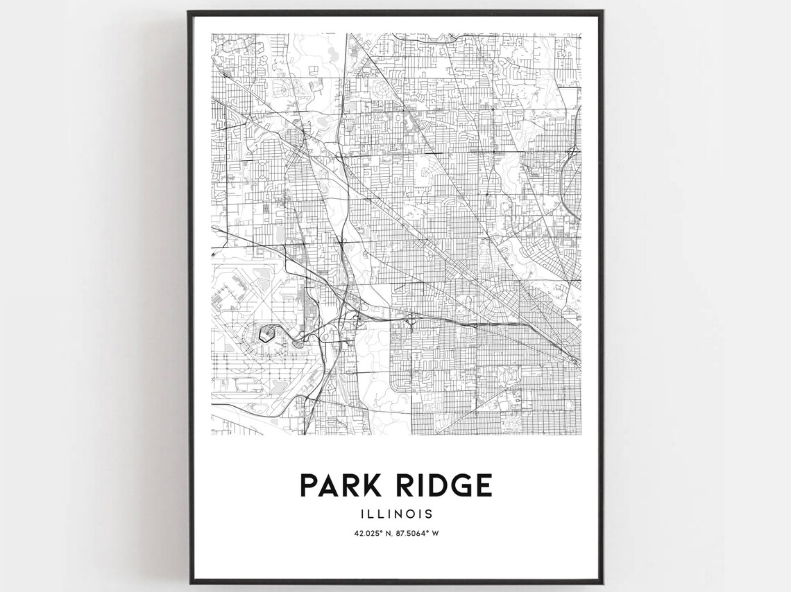Park Ridge Map Print Park Ridge Map Poster Wall Art Il City | Etsy