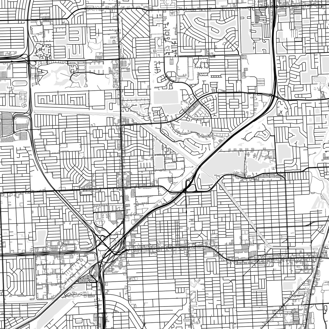 North Miami Beach Map Print, North Miami Beach Map Poster Wall Art, Fl ...