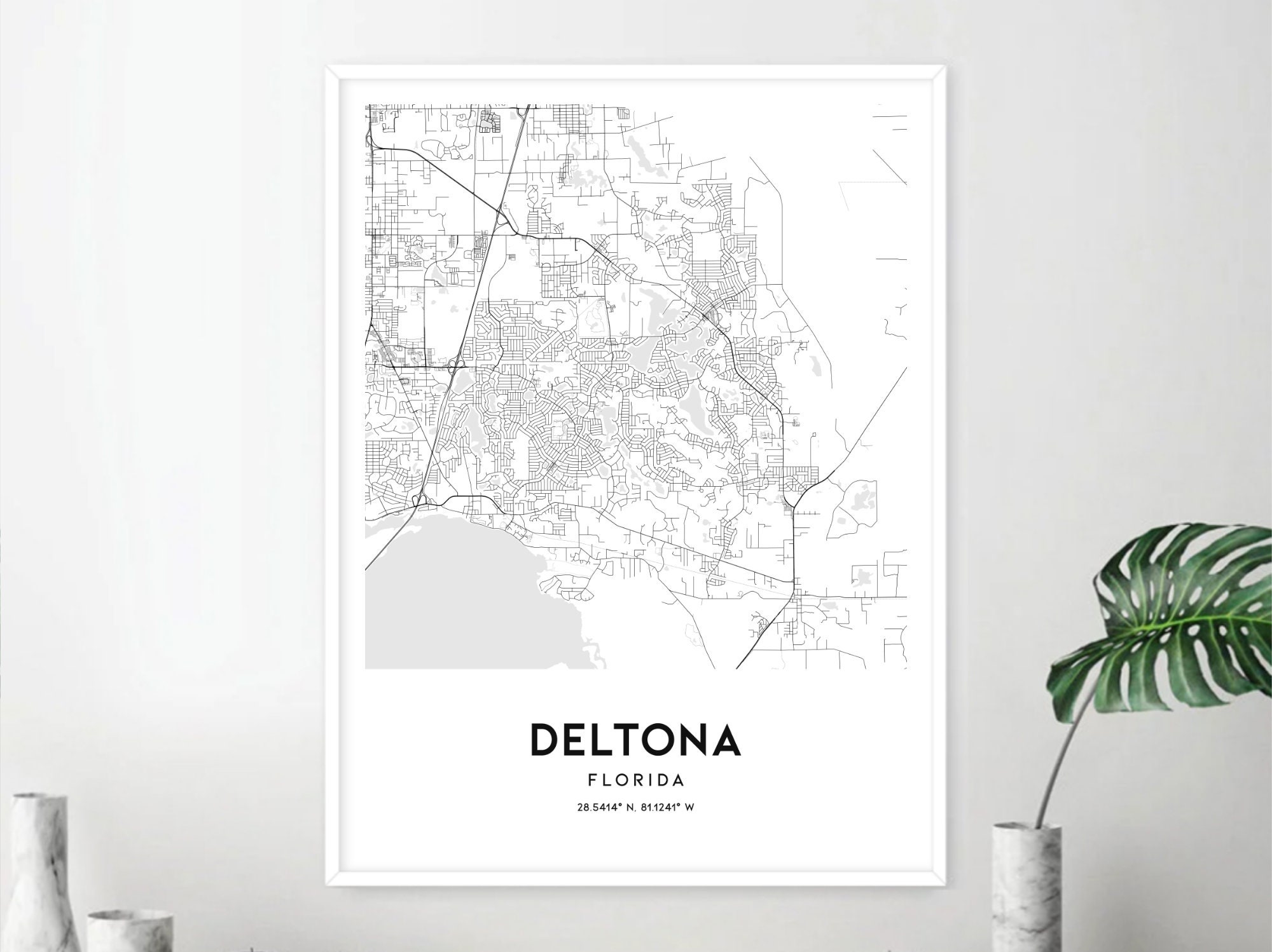 Deltona Map Print, Deltona Map Poster Wall Art, Fl City Map, Florida ...
