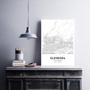 Glendora Map Print Glendora Map Poster Wall Art Ca City Map - Etsy