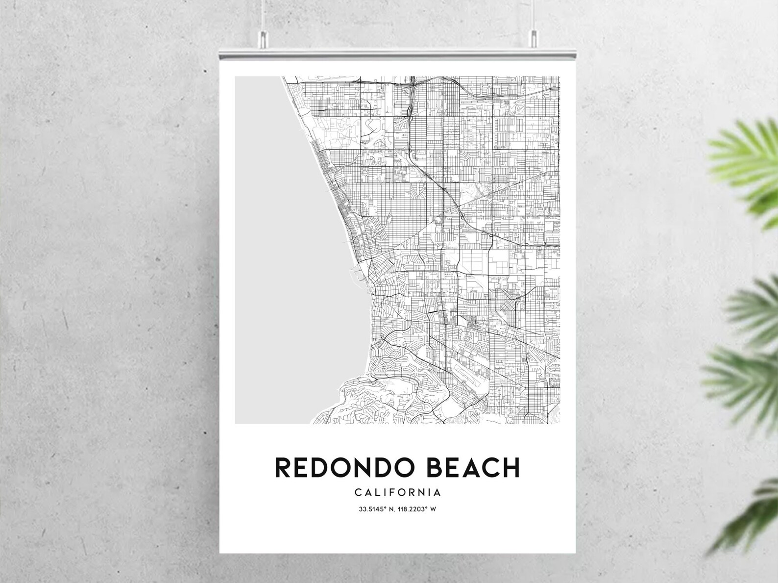 Redondo Beach Map Print Redondo Beach Map Poster Wall Art Ca | Etsy