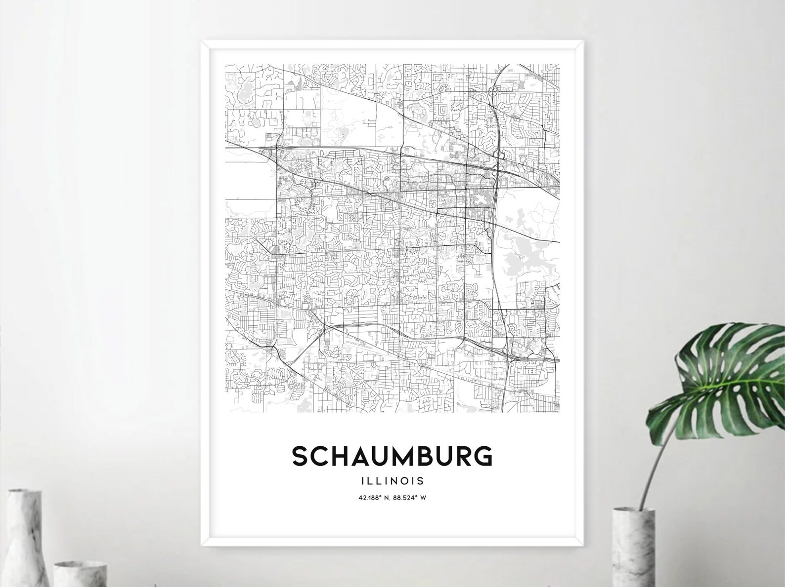 Schaumburg Map Print Schaumburg Map Poster Wall Art Il City - Etsy