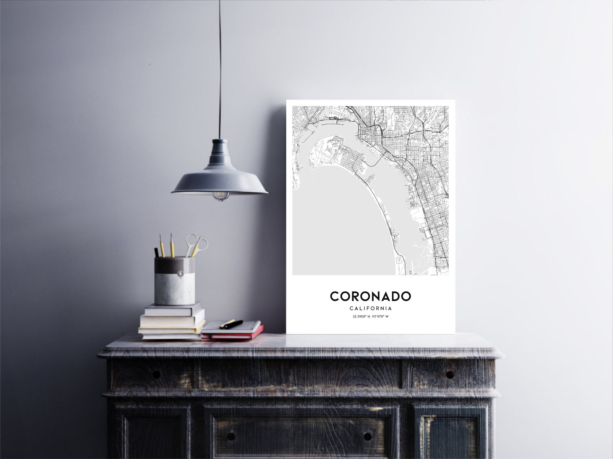 Coronado Map Print Coronado Map Poster Wall Art Ca City Map - Etsy