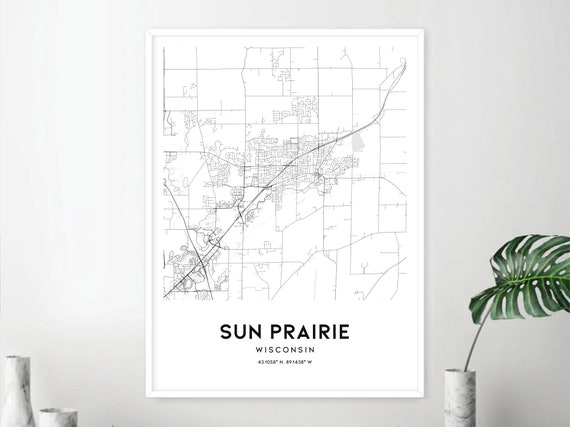 Sun Prairie Map Print Sun Prairie Map Poster Wall Art Wi | Etsy