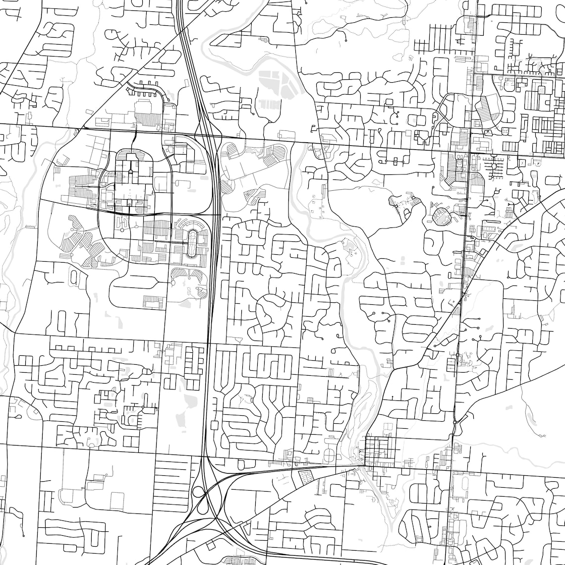 Gahanna Map Print, Gahanna Map Poster Wall Art, Oh City Map, Ohio Print ...