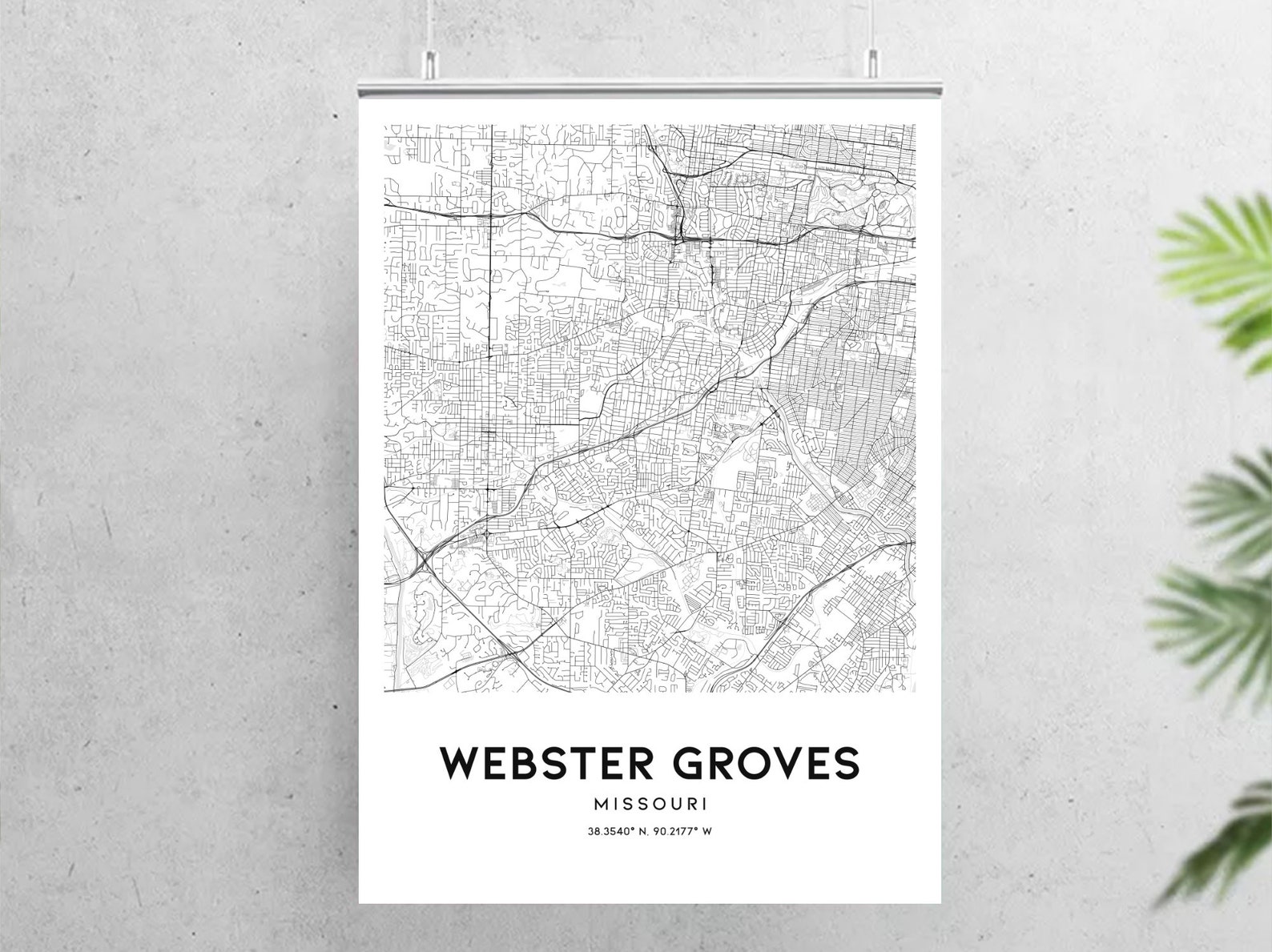 Webster Groves Map Print Webster Groves Map Poster Wall Art | Etsy