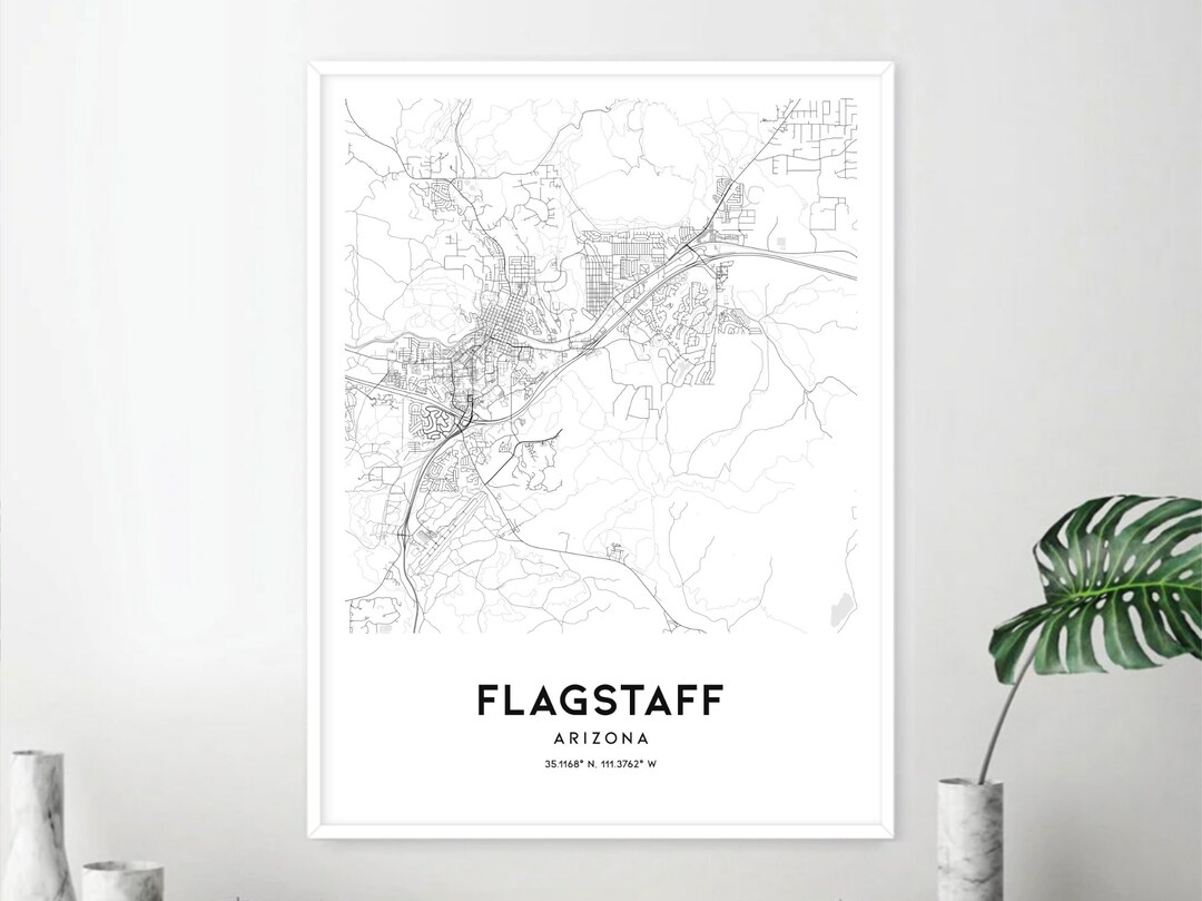 Flagstaff Map Print, Flagstaff Map Poster Wall Art, Az City Map ...