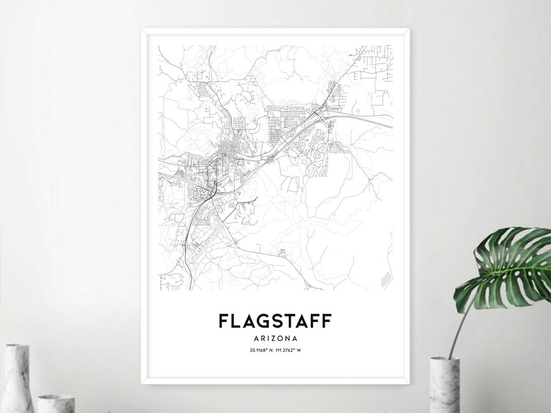 Flagstaff Map Print, Flagstaff Map Poster Wall Art, Az City Map ...