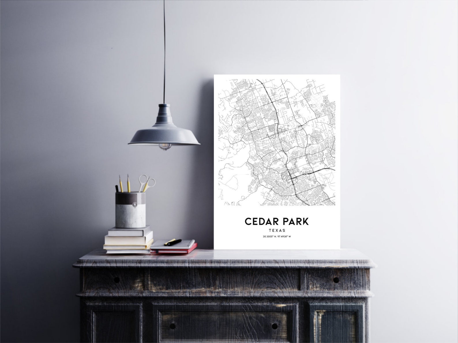 Cedar Park Map Print Cedar Park Map Poster Wall Art Tx City - Etsy UK