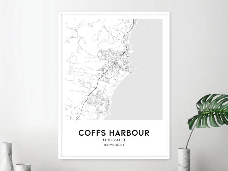 Coffs Harbour Map Print Coffs Harbour Map Poster Wall Art - Etsy
