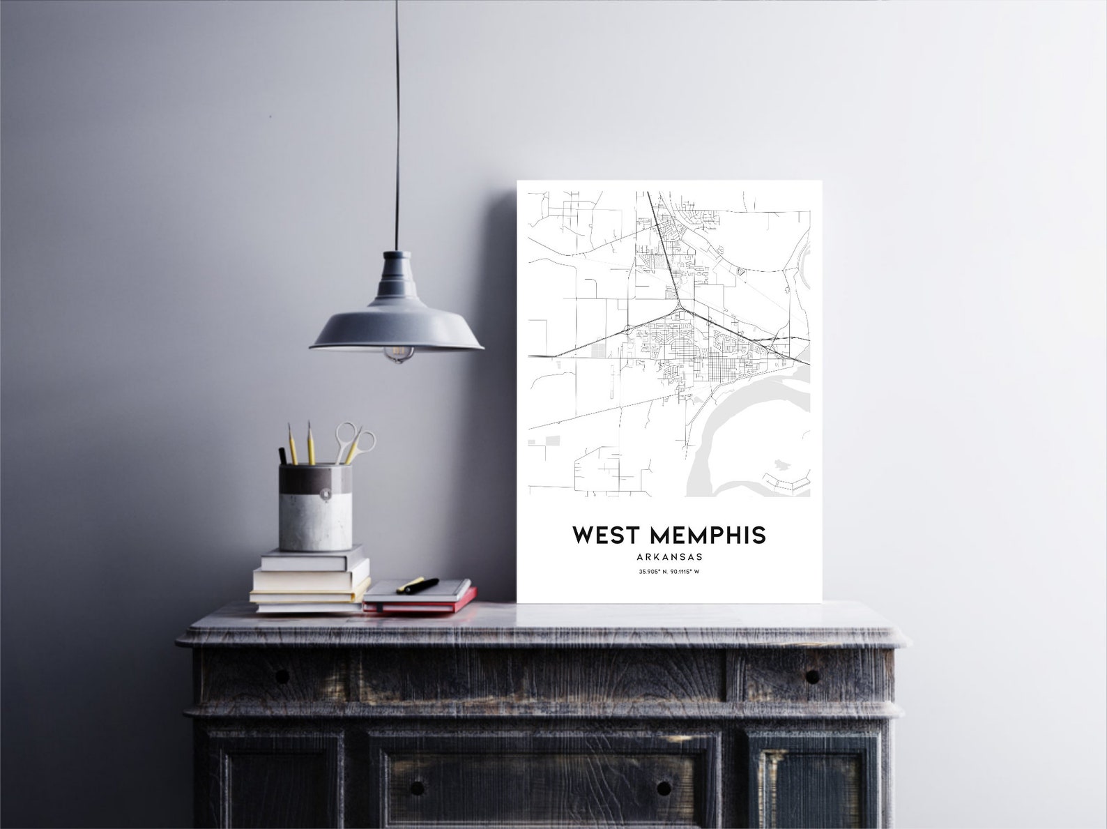 West Memphis Map Print, West Memphis Map Poster Wall Art, Ar City Map ...