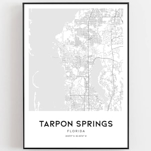 Tarpon Springs Map Print Tarpon Springs Map Poster Wall Art | Etsy