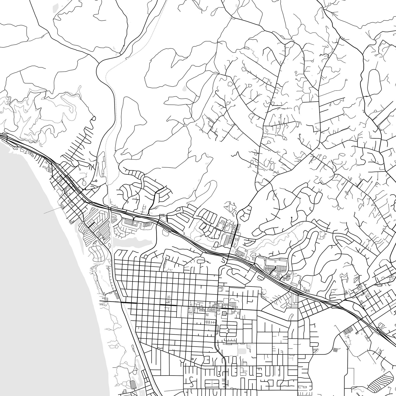 Arroyo Grande Map Print, Arroyo Grande Map Poster Wall Art, Ca City Map ...