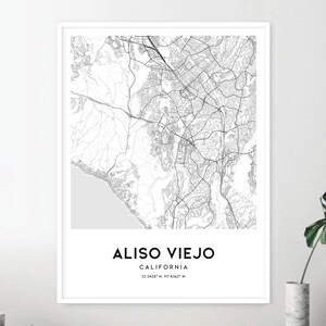Aliso Viejo Map Print, Aliso Viejo Map Poster Wall Art, Ca City Map ...