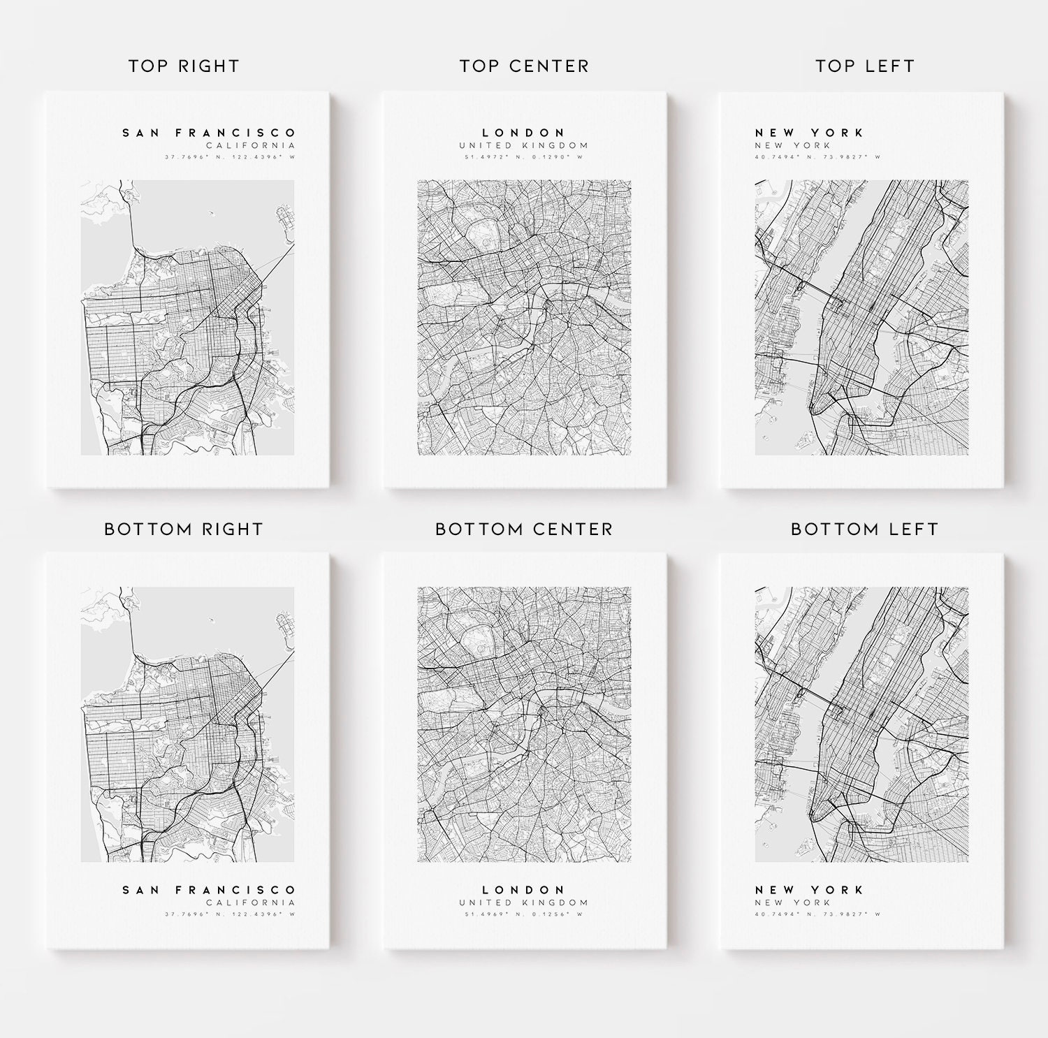 Custom Map Prints Any Location, Set of 3 Map Print Poster, City Print ...