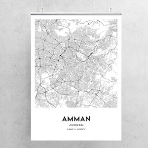 Amman Map Print Amman Map Poster Wall Art Amman City Map | Etsy