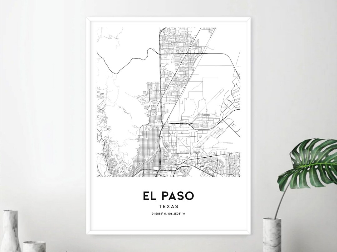 El Paso Map Print El Paso Map Poster Wall Art Tx City Map - Etsy