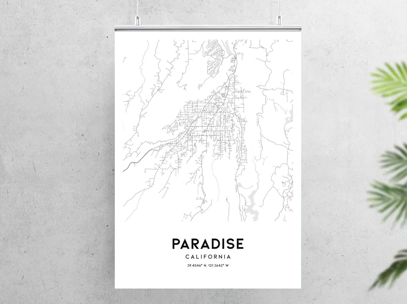 Paradise Map Print Paradise Map Poster Wall Art Ca City Map | Etsy