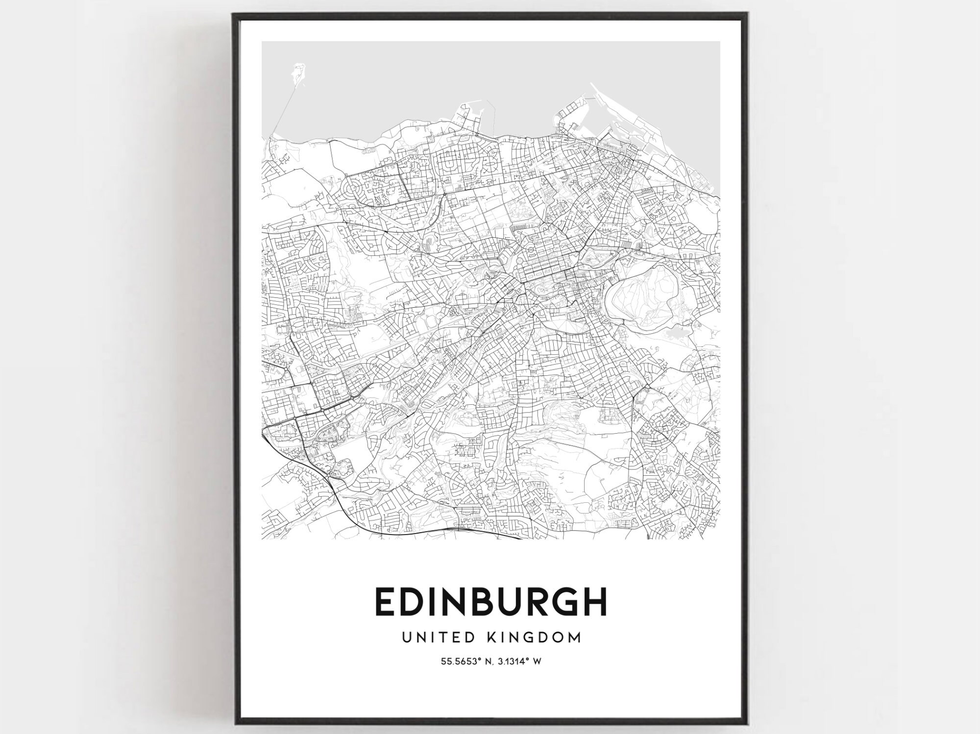 Edinburgh Map Print Edinburgh Map Poster Wall Art Edinburgh | Etsy