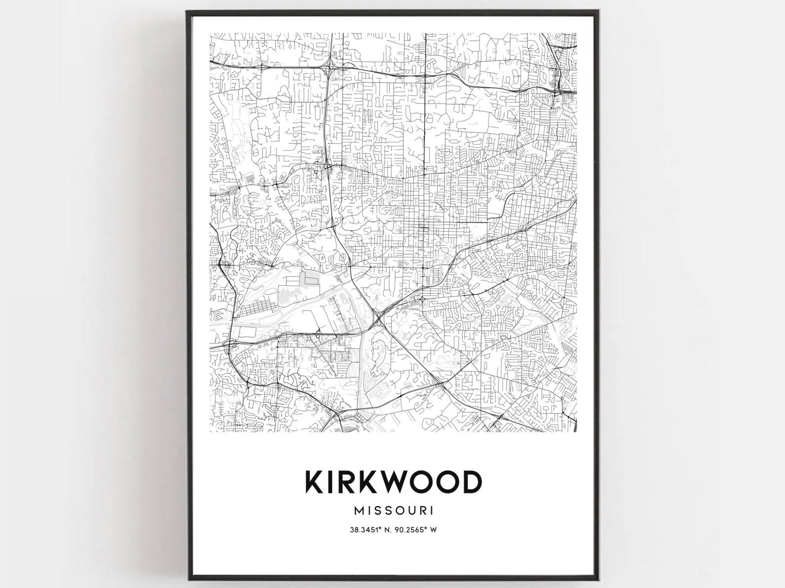 Kirkwood Map Print Kirkwood Map Poster Wall Art Mo City | Etsy