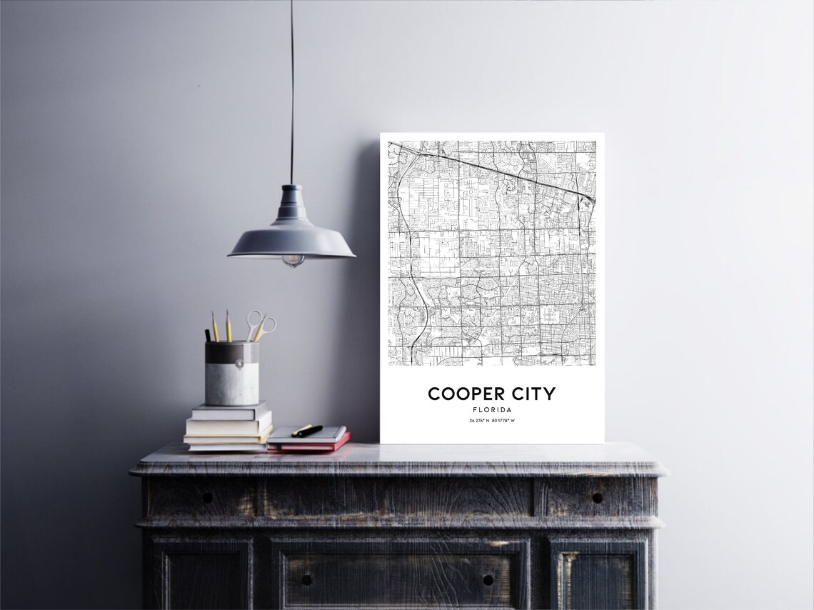Cooper City Map Print Cooper City Map Poster Wall Art Fl - Etsy